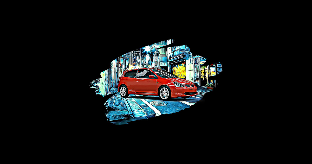 EP3 Civic Type R Tokyo Night Print - Classic - Sticker | TeePublic