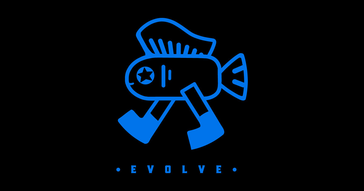 Fish with mohawk hairstyle got legs. Dorky, minimal design style ...