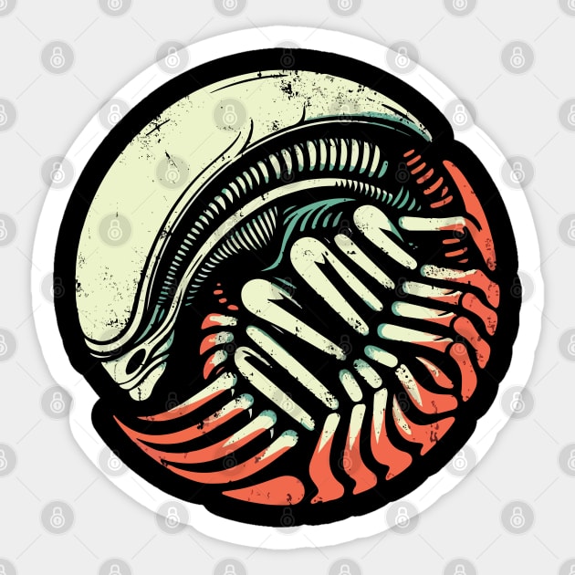 Retro Alien Xenomorph - Alien Movie - Sticker | TeePublic