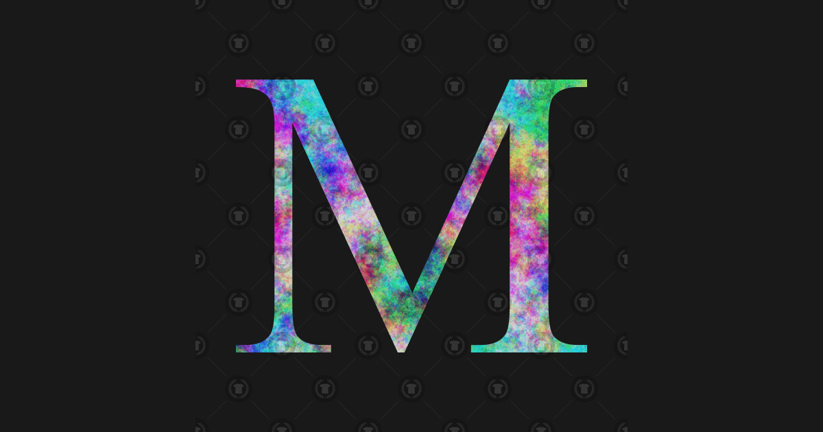 Watercolor Letter M Vibrant Opal Rainbow - Opal - Sticker | TeePublic