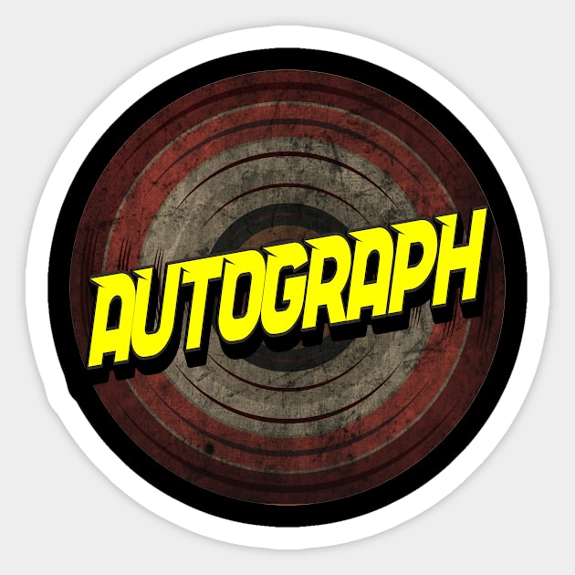 autograph vintage dim - Autograph - Sticker | TeePublic