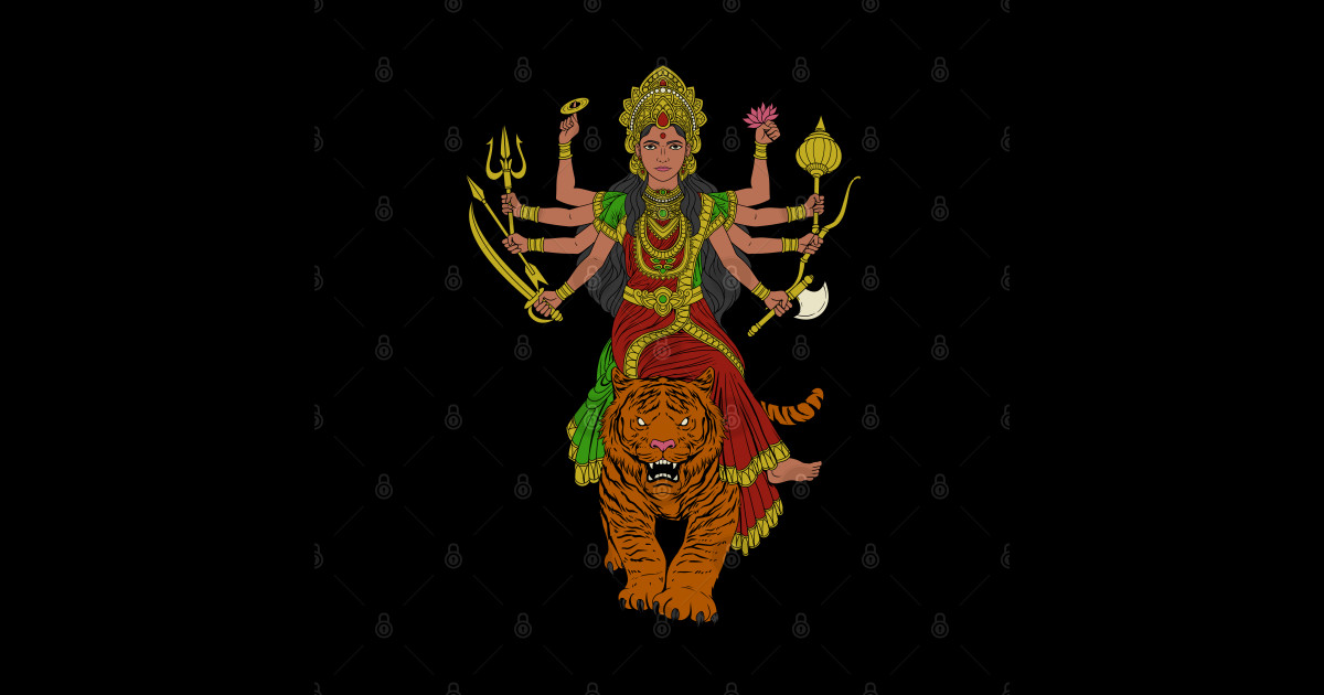 Hindu God - Durga - Durga - Sticker | TeePublic