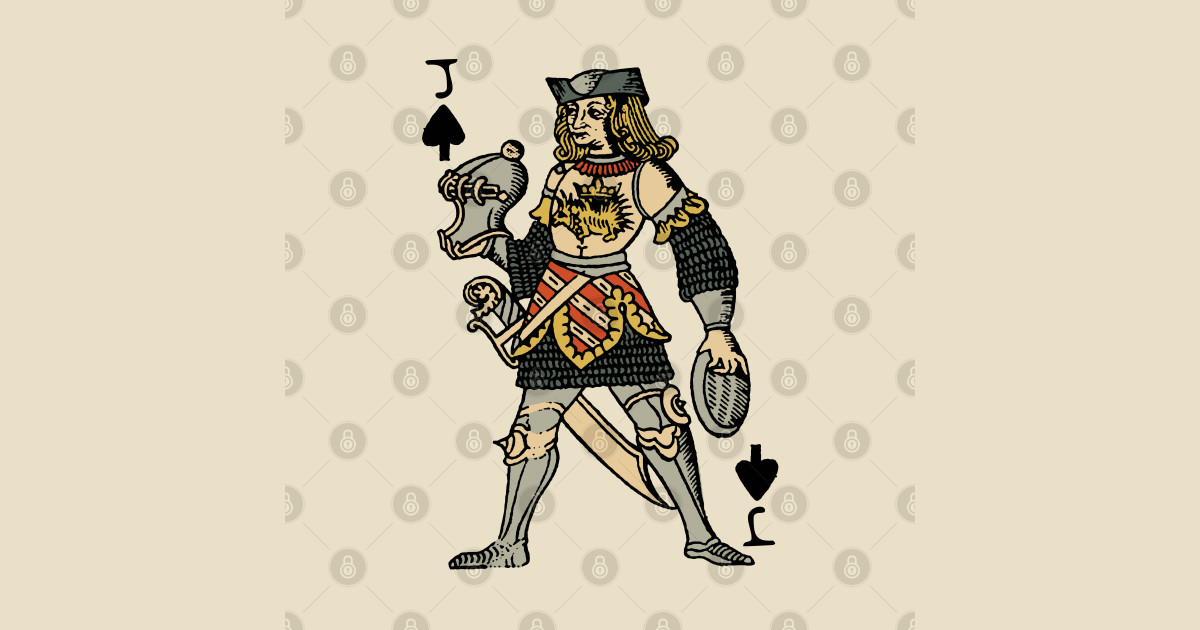 Character of Playing Cards Jack of Spades - Vintage Retro - T-Shirt ...