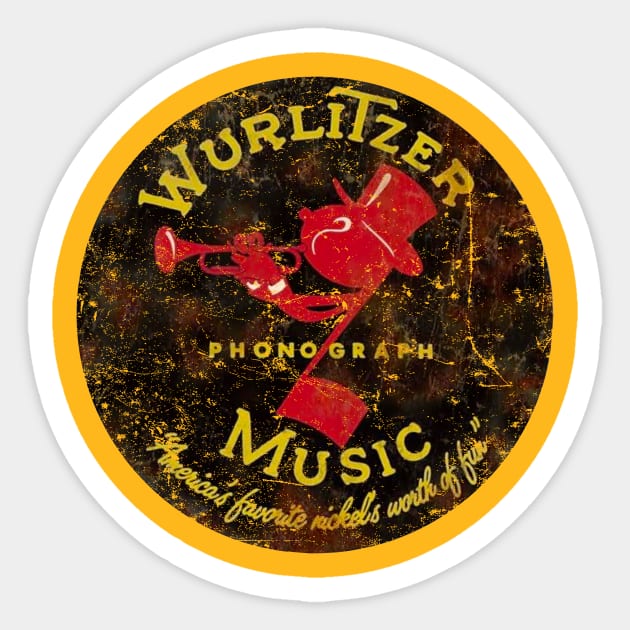 Wurlitzer Music - Defunct Record Label - Sticker | TeePublic