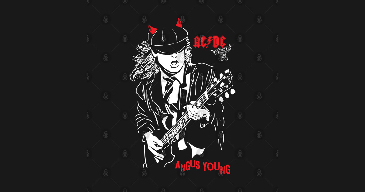 Angus Rocking Out - Angus - T-Shirt | TeePublic