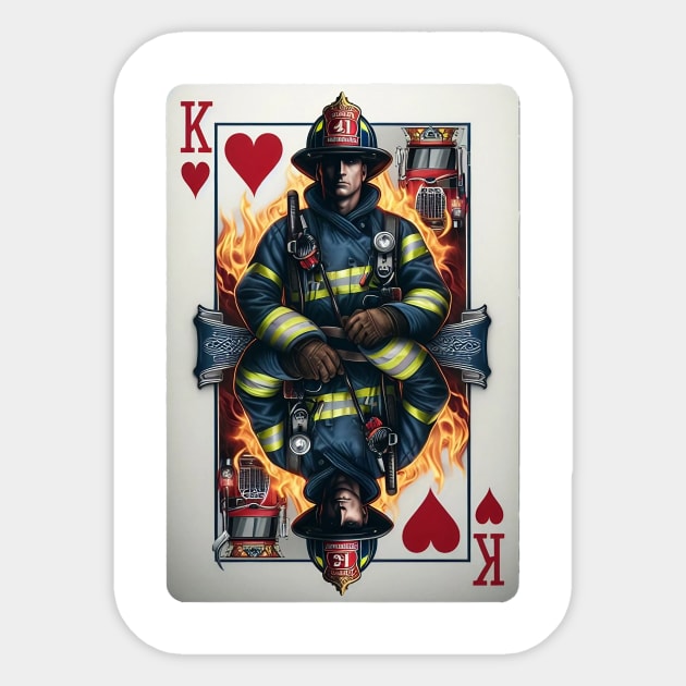Firefighter Playing Card - Firefighter Card - Sticker | TeePublic