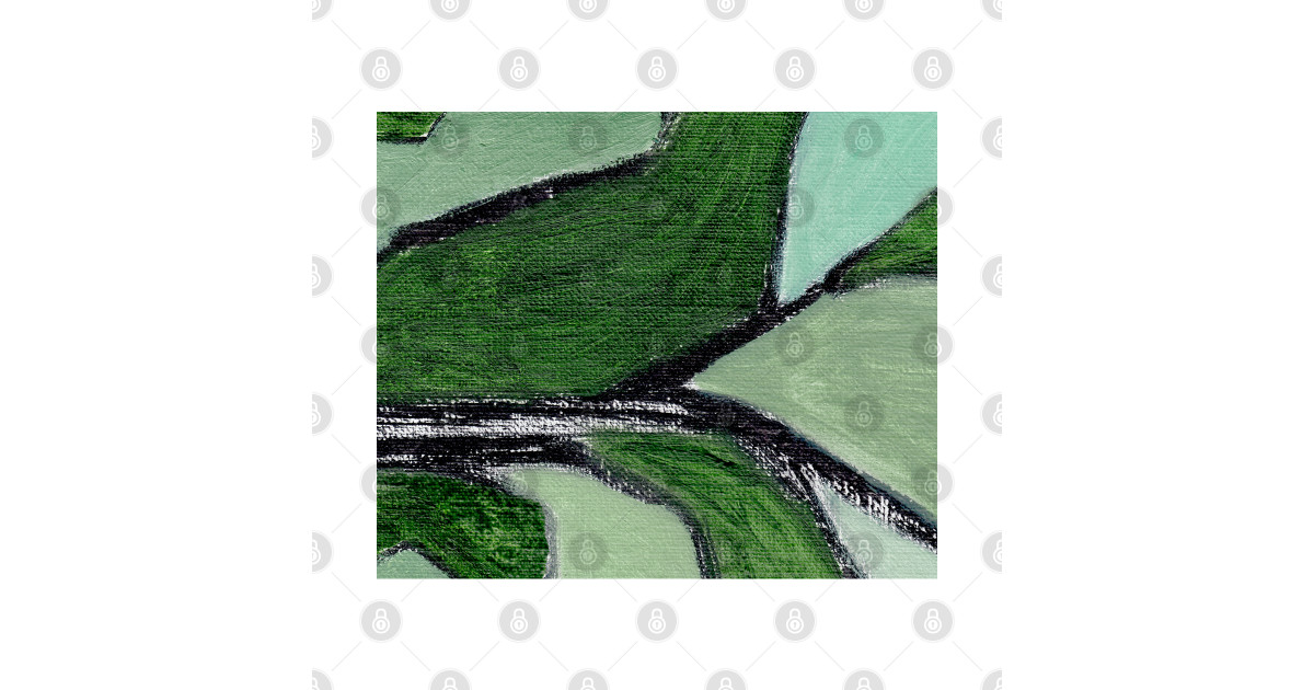 Abstract Oil Painting Aspargus Mint Green 2c - Abstract - T-Shirt ...