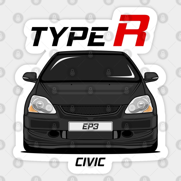 Civic EP3 Type R Black - Ep3 - Sticker | TeePublic