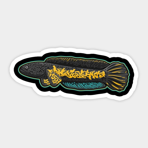 CHANNA FISH KUNING TAI - Fish Channa - Sticker | TeePublic