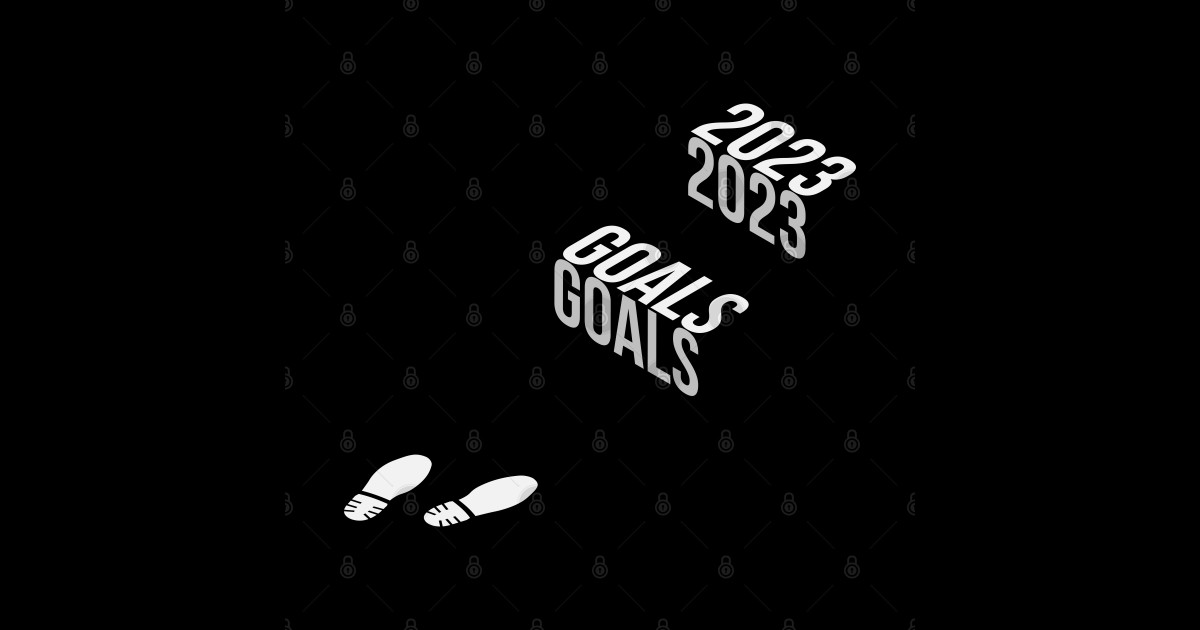 New Year 2023 goals Isometric stairs text effect with footprints - New ...