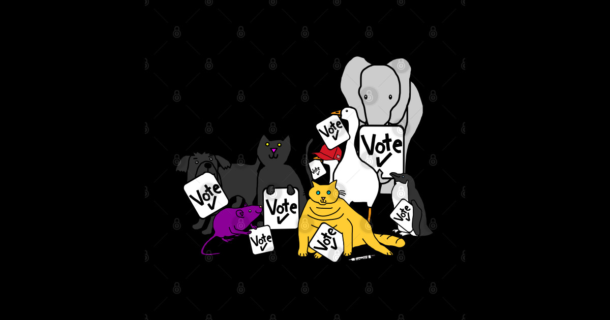 Animals with Vote Signs - Vote - T-Shirt | TeePublic