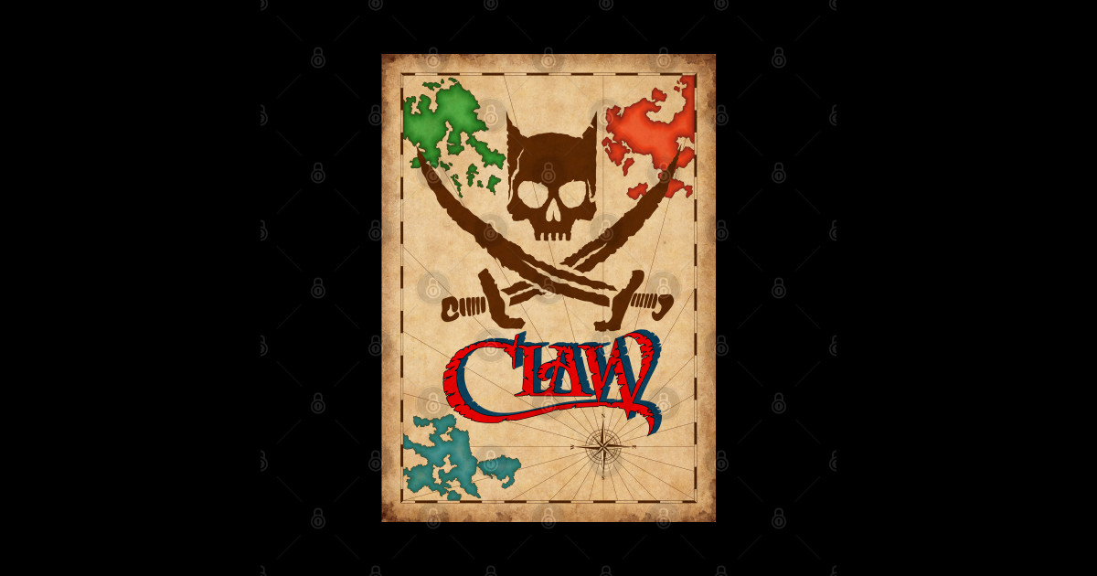Captain Claw - Map - Treasure Map - Sticker | TeePublic