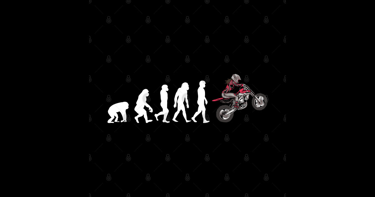 Evolution of a motocross girl - Motocross - Sticker | TeePublic