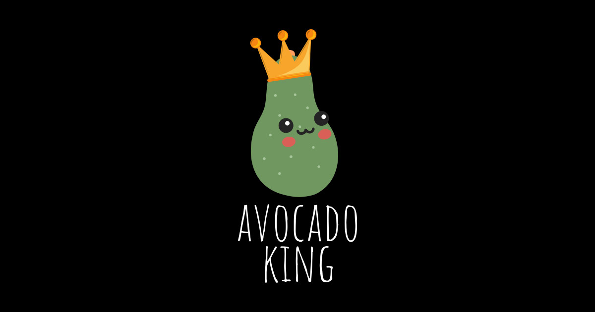 Avocado King Cute - Funny Avocado - Sticker | TeePublic