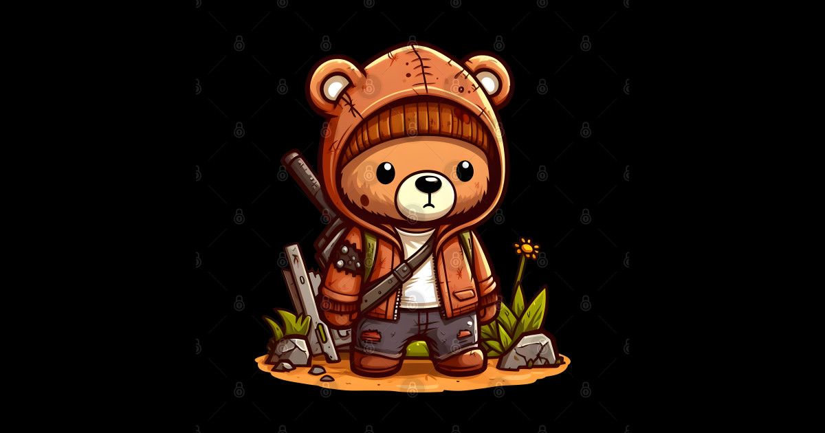 Cute Post-Apocalyptic Bear Kawaii - Post Apocalyptic Bear - Sticker ...