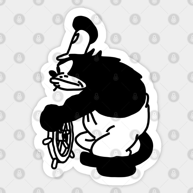 Angry Cat Pete and Cartoon Steamboat Willie 1928 - Angry Cat - Sticker ...