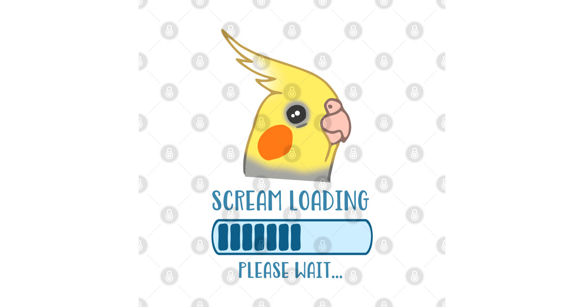 Scream Loading Cockatiel doodle - Birb Memes - T-Shirt | TeePublic