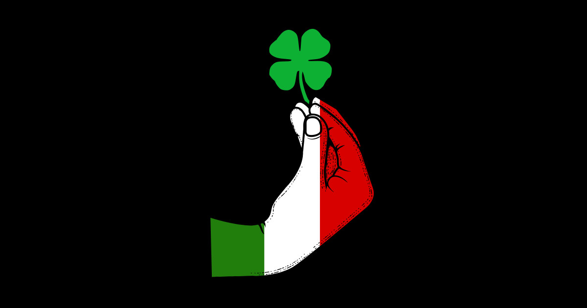 Italian Hand Gesture With Clover - Irish Italian Flag Pride - Italian ...