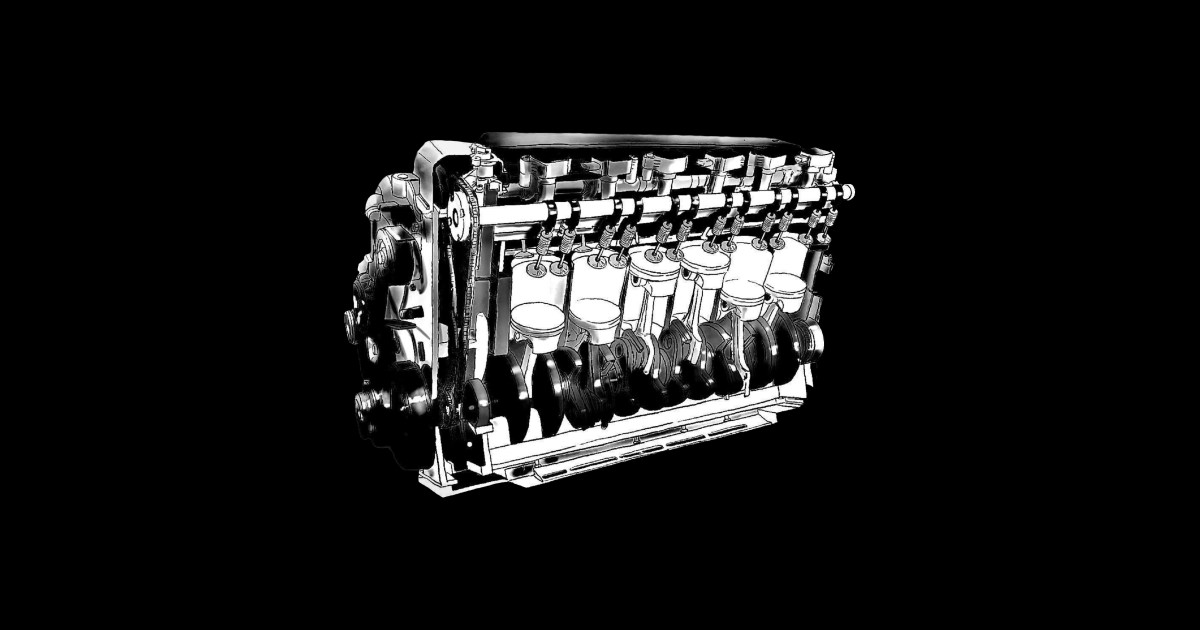 V12 ENGINE DESIGN - Engine - Sticker | TeePublic