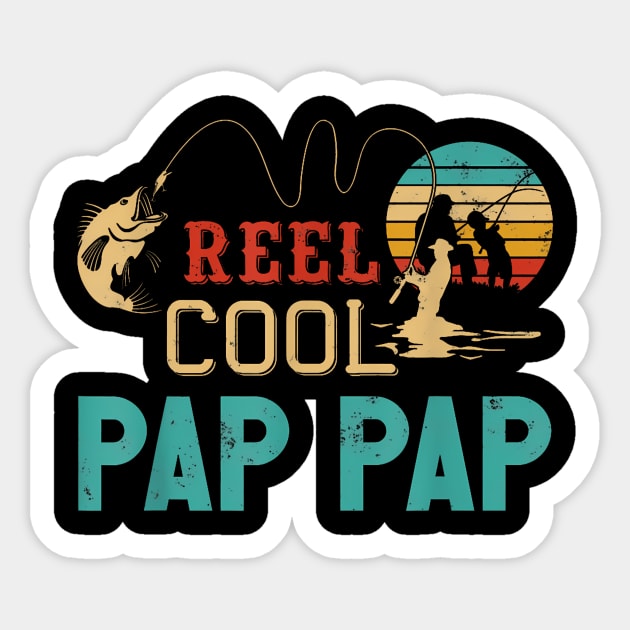 Reel Cool Pap Pap Fishing Fathers Day Fisherman - Pap Pap - Sticker ...