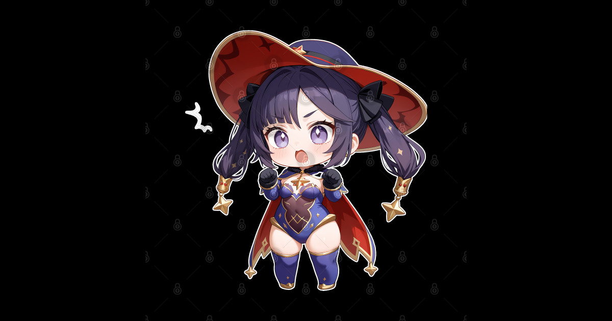 Cute Mona Chibi Sticker for Genshin Impact Fans - Mona Genshin Impact ...