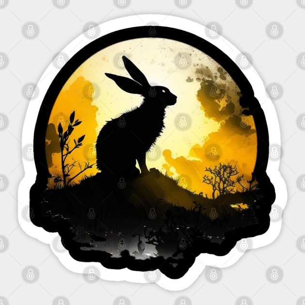Moonstruck Black Rabbit of INLÉ - Rabbit - Sticker | TeePublic