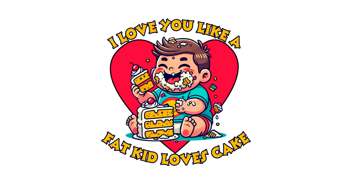I love you like a fat kid loves cake - Funny Love - T-Shirt | TeePublic
