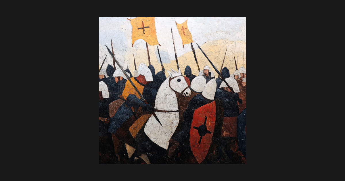 Medieval war | Post-impressionist painting style - Medieval War - T ...