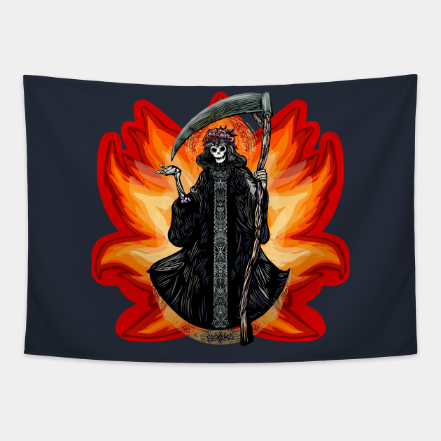 Lady death on fire / Santa muerte con flamas por sirako - Mexican Art ...