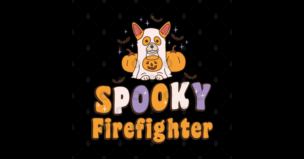 Spooky Firefighter Halloween Costume Dog - Firefighter - Sticker ...