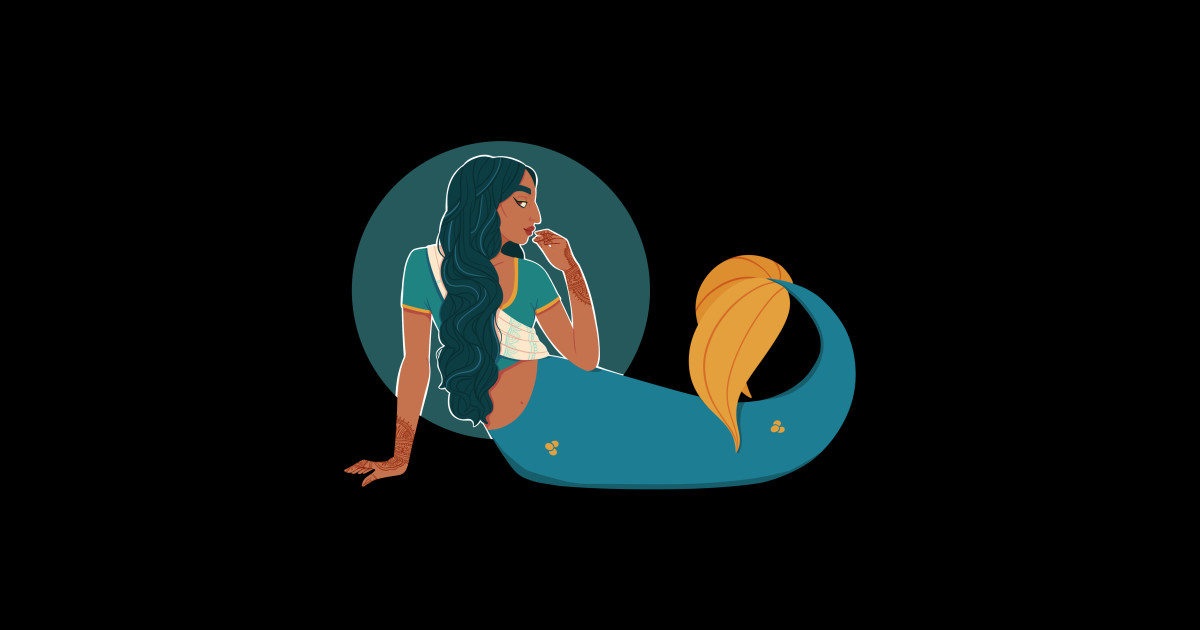 Indian Mermaid - Indian Mermaid - Sticker | TeePublic