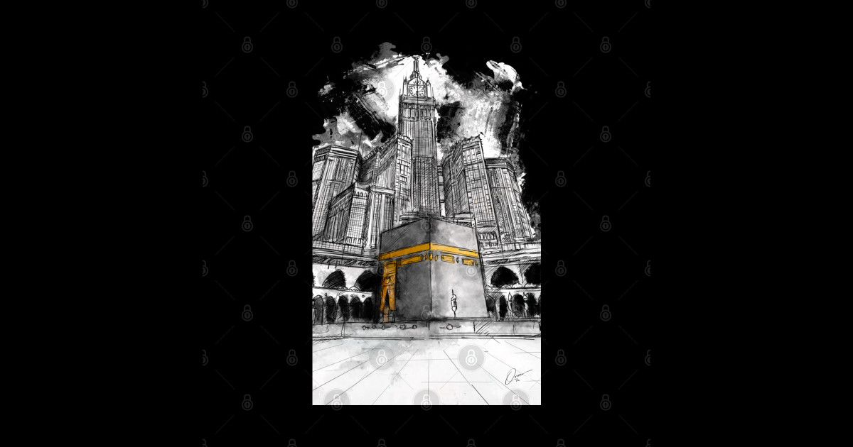 Kaaba in Makkah – Islamic Sacred Sketch - Kabah - Phone Case | TeePublic