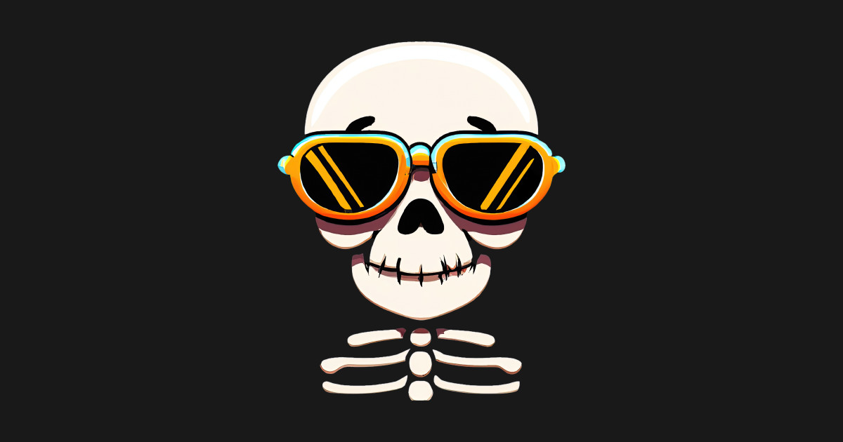 Skeleton Halloween Retro Colorful - Skeleton - T-Shirt | TeePublic