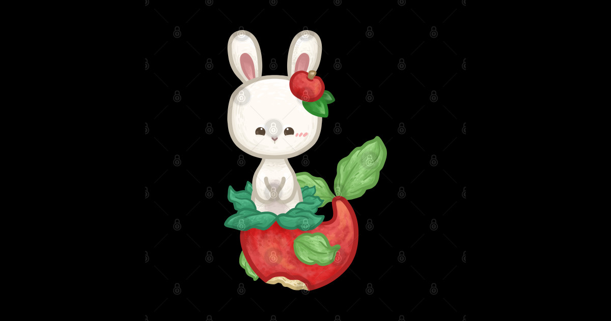 Bunny Apple Mermaid - Bunny Rabbits - Sticker | TeePublic