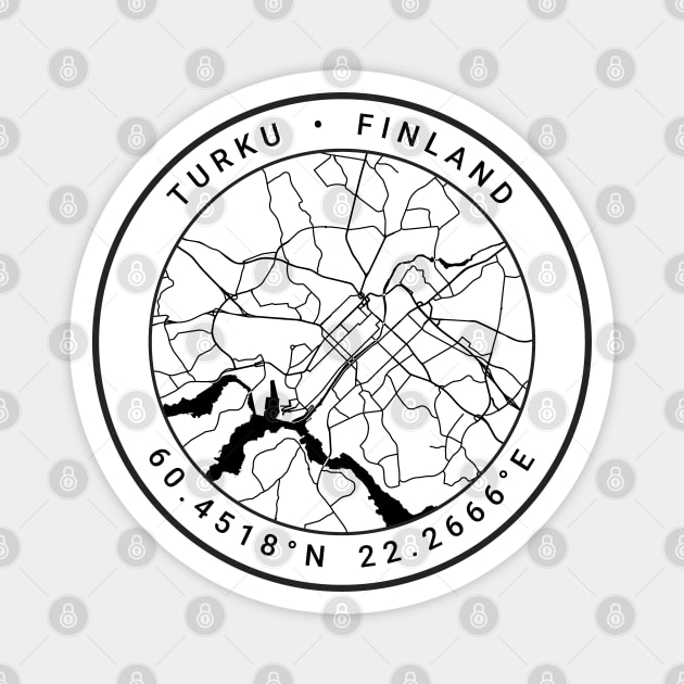 Turku Map - Turku - Magnet | TeePublic