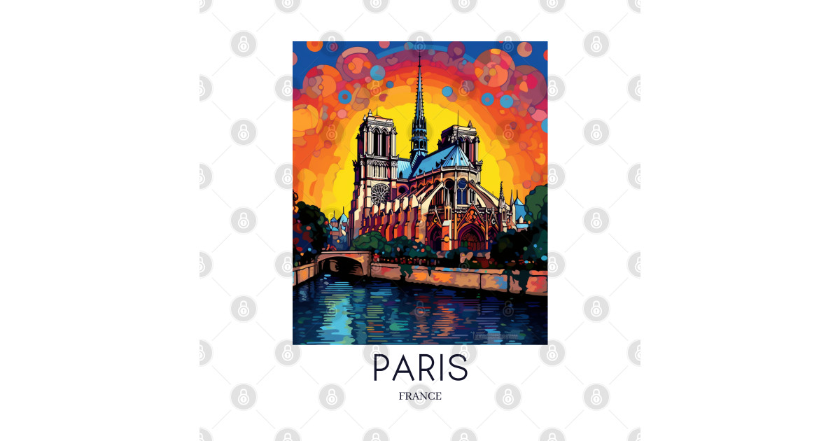Paris Notre Dame Pop Art France - Paris - T-Shirt | TeePublic
