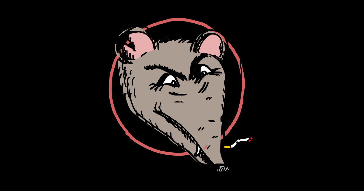 Rat Smoking a Dart - Retro Screen Print - Rat Smoking A Cigarette ...
