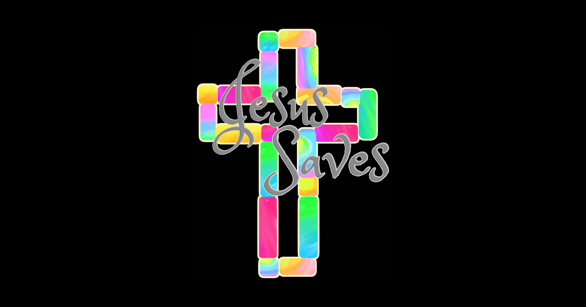 Jesus Saves Cross - Christian Cross - Sticker | TeePublic