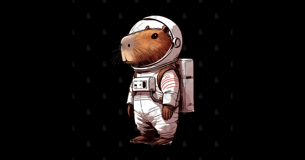 Funny Capybara Astronaut Space - Capybara - Posters and Art Prints ...