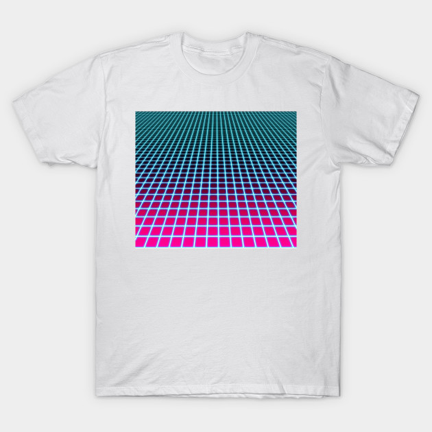 Vaporwave Ombre Grid Pattern - Vaporwave - T-Shirt | TeePublic