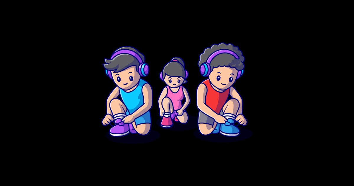 Cute People Running Cartoon - Cute People Running Cartoon - Posters and ...