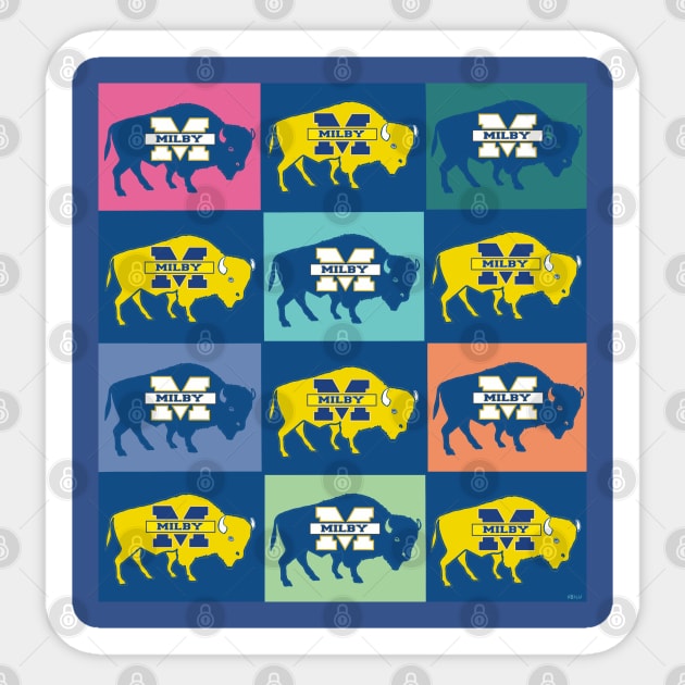 Milby Pop Art 1 - Milby High School Buffs - Sticker | TeePublic