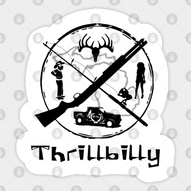 Thrillbilly Coat Of Arms - Hillbilly Hijinx - Sticker | TeePublic