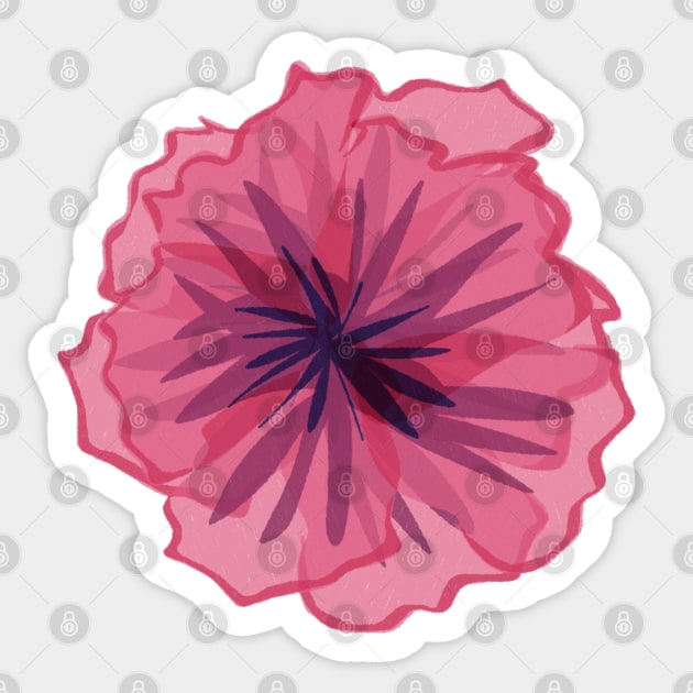 Pink flower - Pink - Sticker | TeePublic