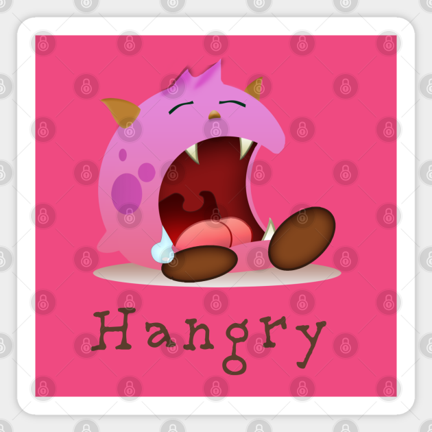 Hangry Monster - Kids - Sticker | TeePublic