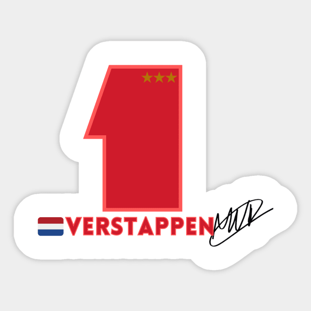 Max Verstappen Number Design - Max Verstappen - Sticker | TeePublic