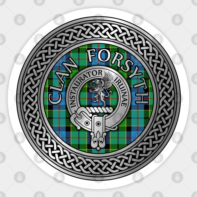 Clan Forsyth Crest & Tartan Knot - Forsyth - Sticker | TeePublic