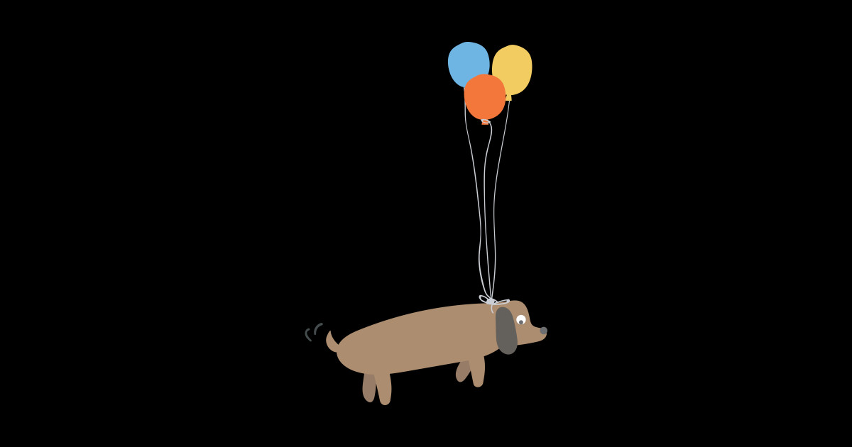 Cute cartoon dog floating with balloons - Cute Cartoon Dog Floating ...