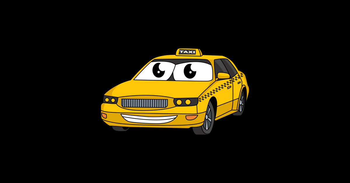 Cute yellow taxi fun cartoon illustration - Cute Yellow Taxi Fun ...