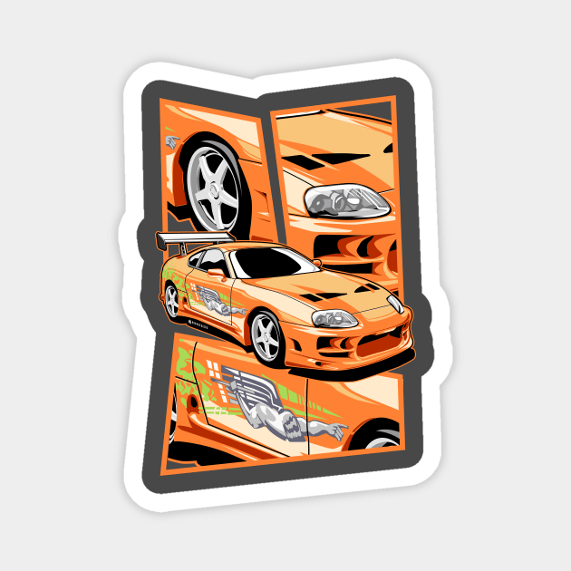 Brian's toyota supra from fast and furious - Supra - Magnet | TeePublic